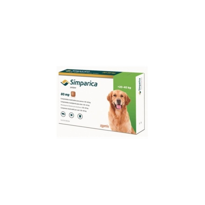 Simparica 20 a 40 kg 1 Comprimido 38344 14,990.00