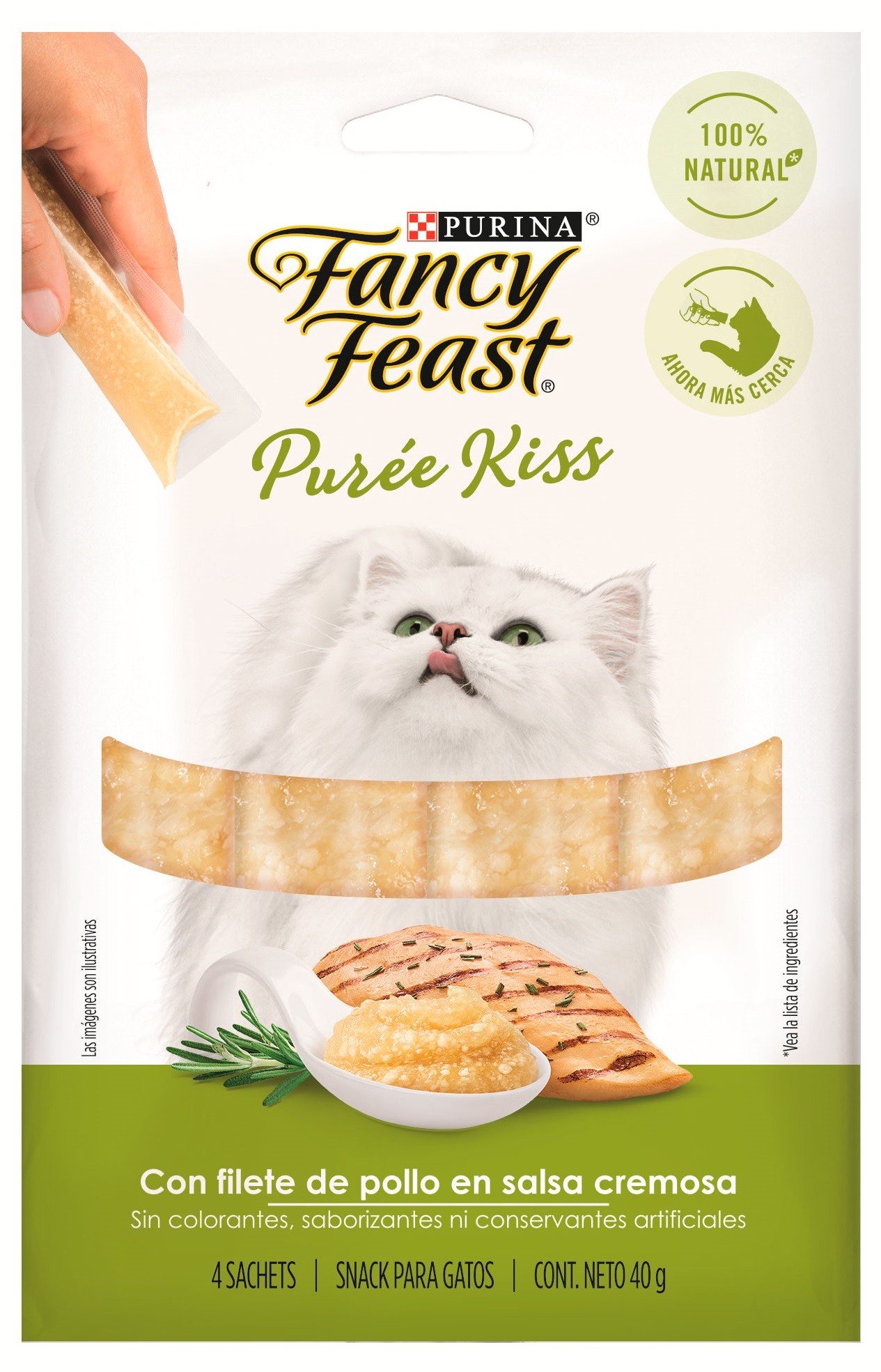 Snack liquido Gato Fancy Feast Puree Kiss Pollo 40grs 40185 2,690.00