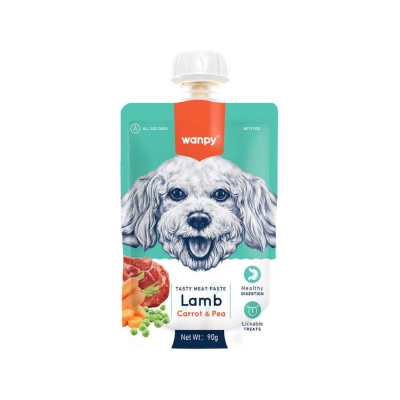 Wanpy Tasty Meat Paste Cordero para Perros 90 gr 41385 2,490.00