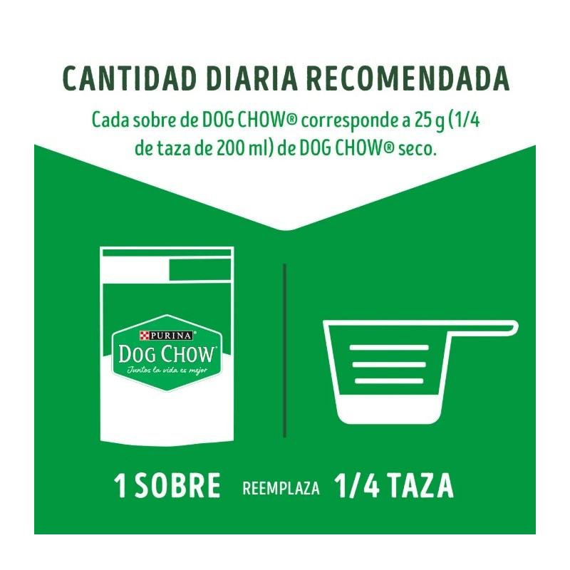 Pack 20 Sobres 100grs Dog Chow Perro Cachorro Carne